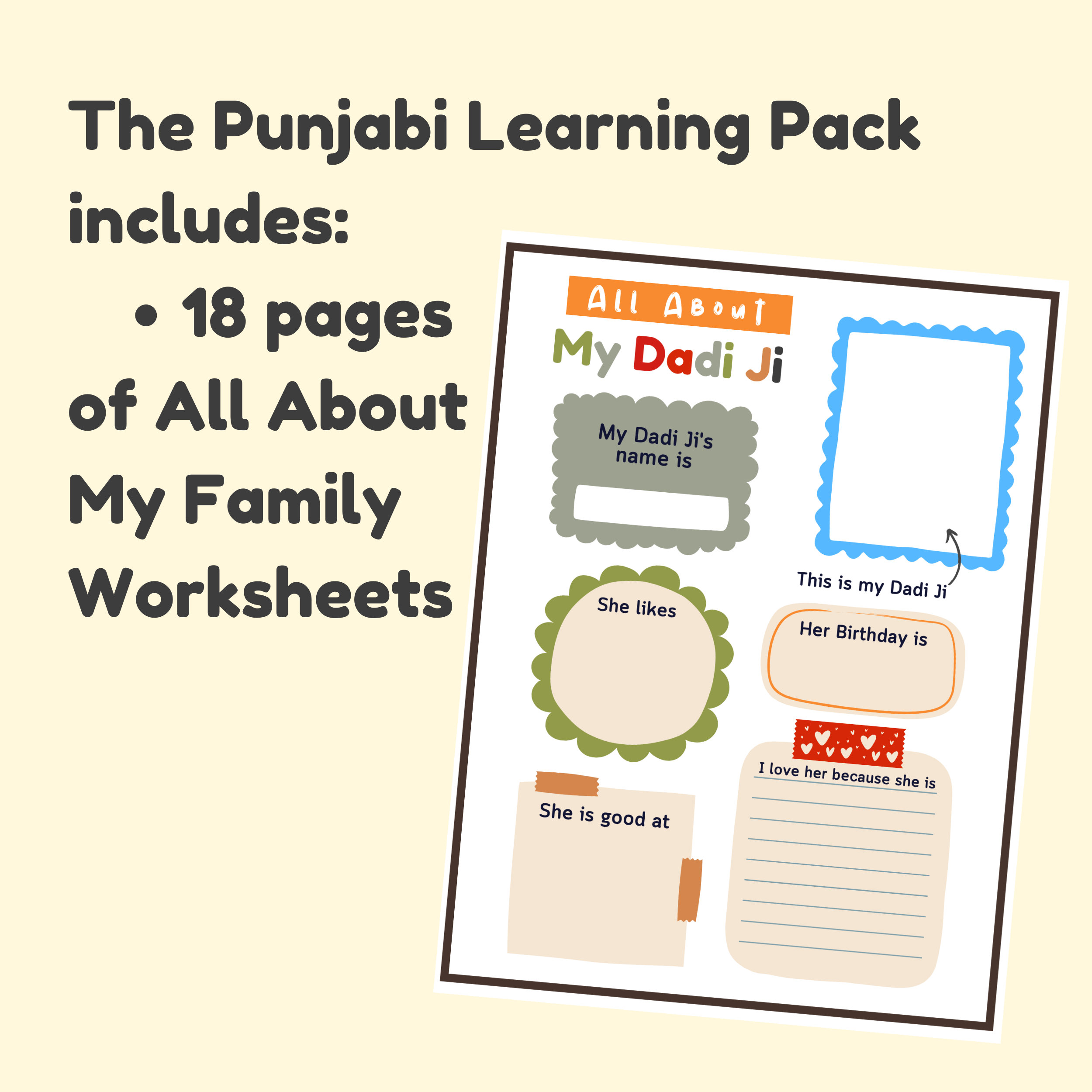 Punjabi Preschool Learning Pack - Punjabi Printable - Punjabi Sikh ...