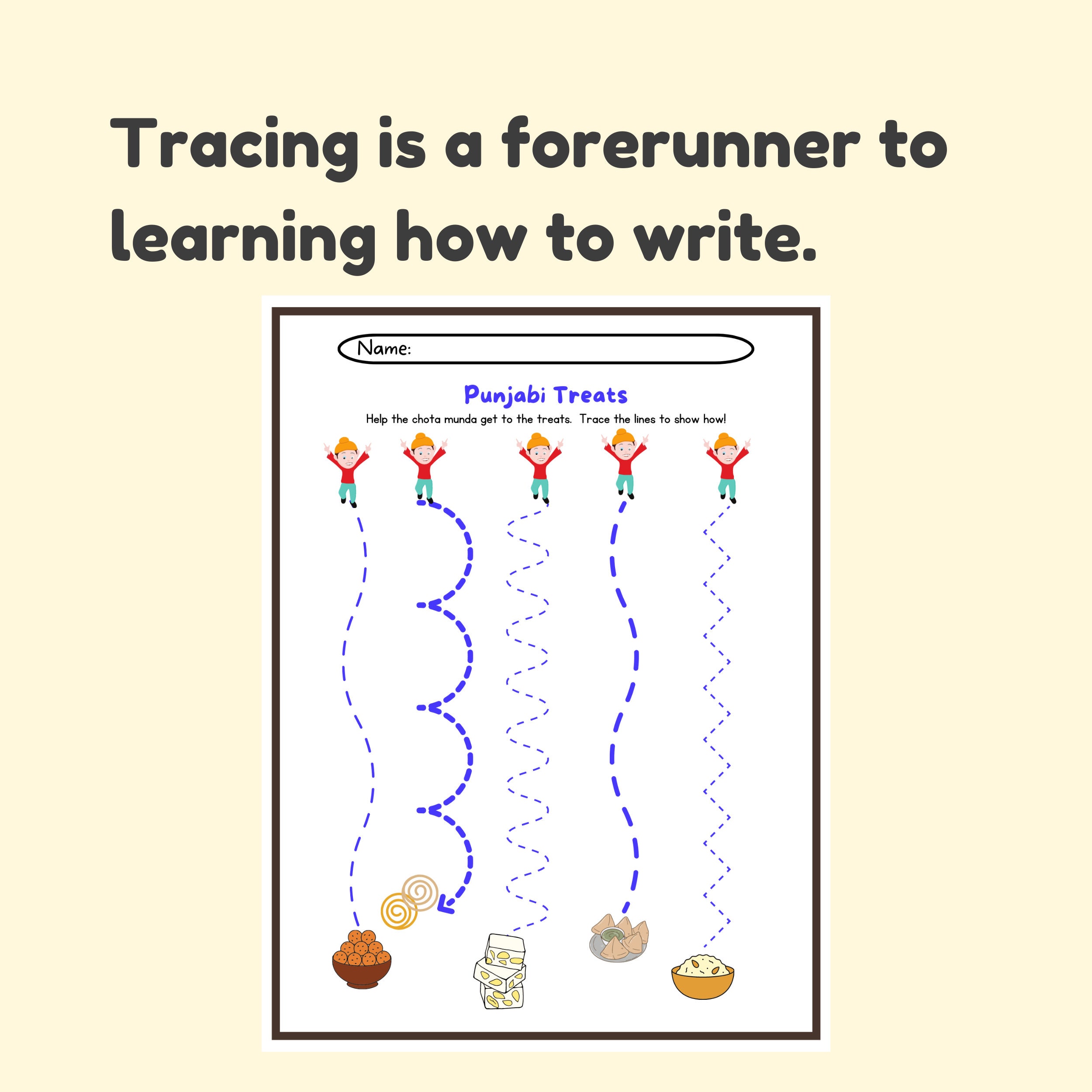 Punjabi Preschool Tracing Worksheets - Punjabi Homeschool Printable ...
