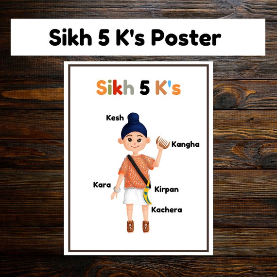 Punjabi Preschool Sikh 5 K's Chart for Kids Punjabi - Etsy