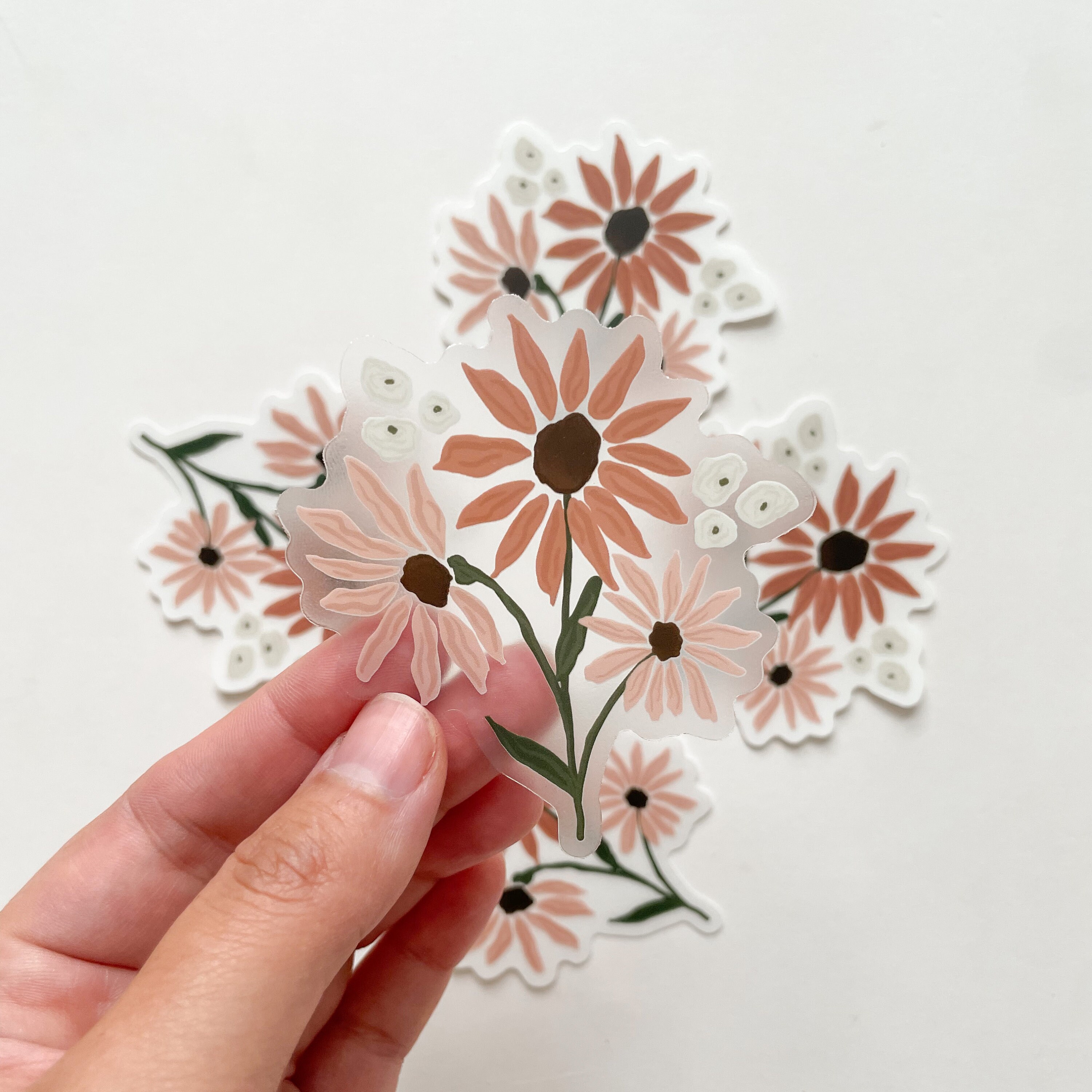 Mauve Black Eyed Susan Vinyl Sticker Clear - Etsy
