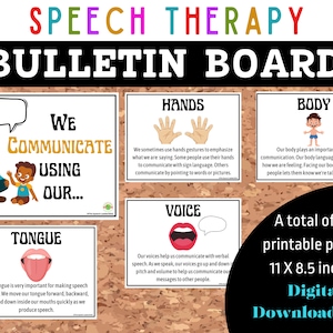 Speech Therapy Bulletin Board Kit, Speech Therapy Classroom, Door Decor ...