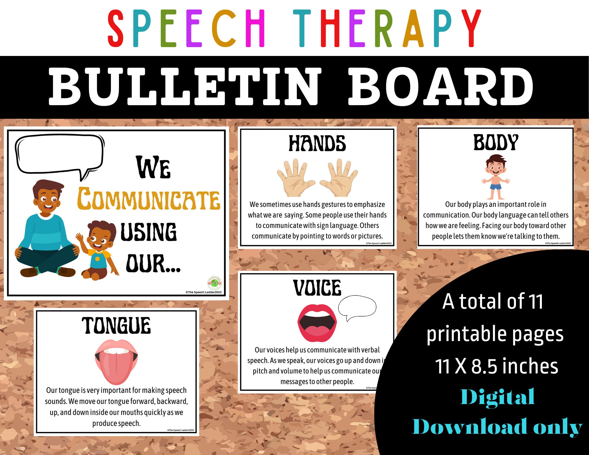 Speech Therapy Bulletin Board Kit, Speech Therapy Classroom, Door Decor ...