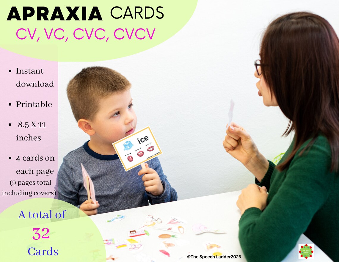 Speech Therapy Apraxia Cards Speech Motor Movement - Etsy