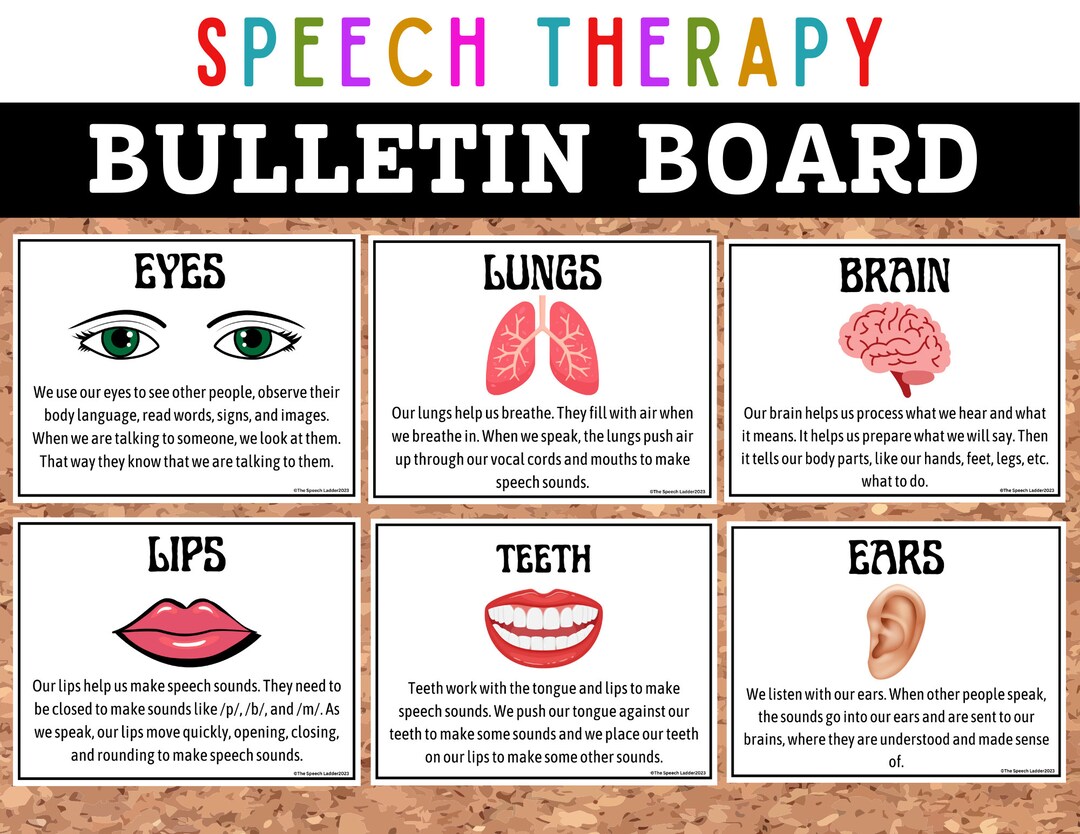 Speech Therapy Bulletin Board Kit, Speech Therapy Classroom, Door Decor ...