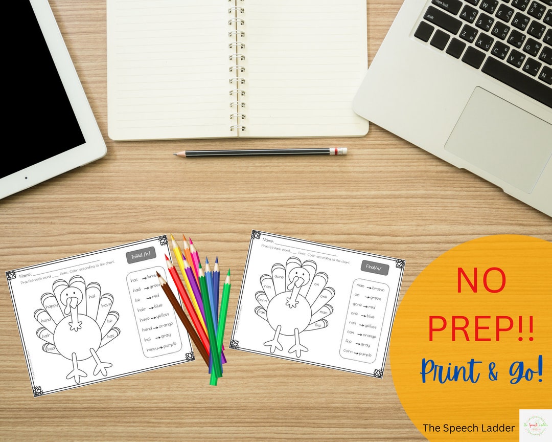 Thanksgiving Articulation Worksheets, Speech Therapy, Thanksgiving ...