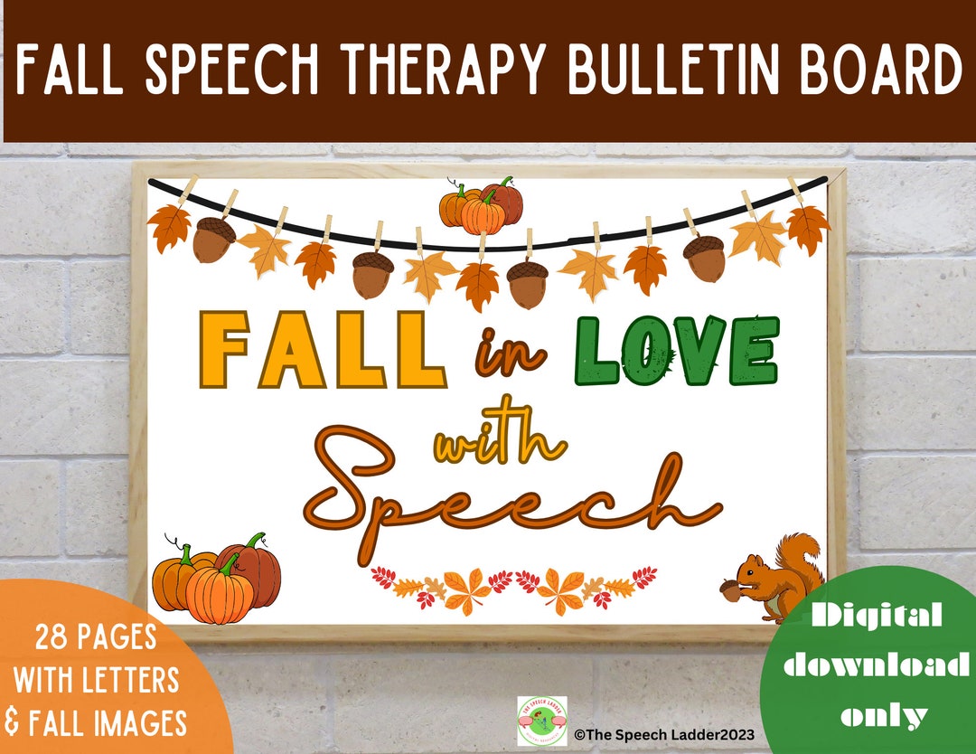 Speech Therapy Fall Decor Bulletin Board, Speech and Language Bulletin ...