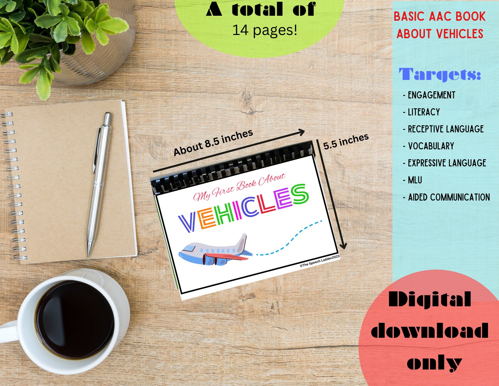 AAC Vehicles Book, Speech Therapy, Receptive Language, Expressive ...