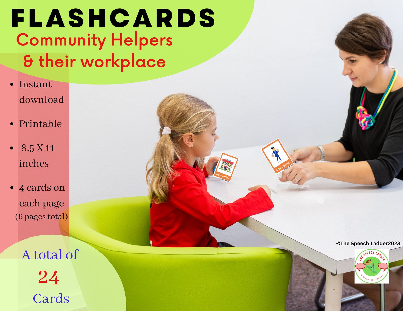 Community Helpers and Their Workplace Flashcards, Speech Therapy, ESL ...