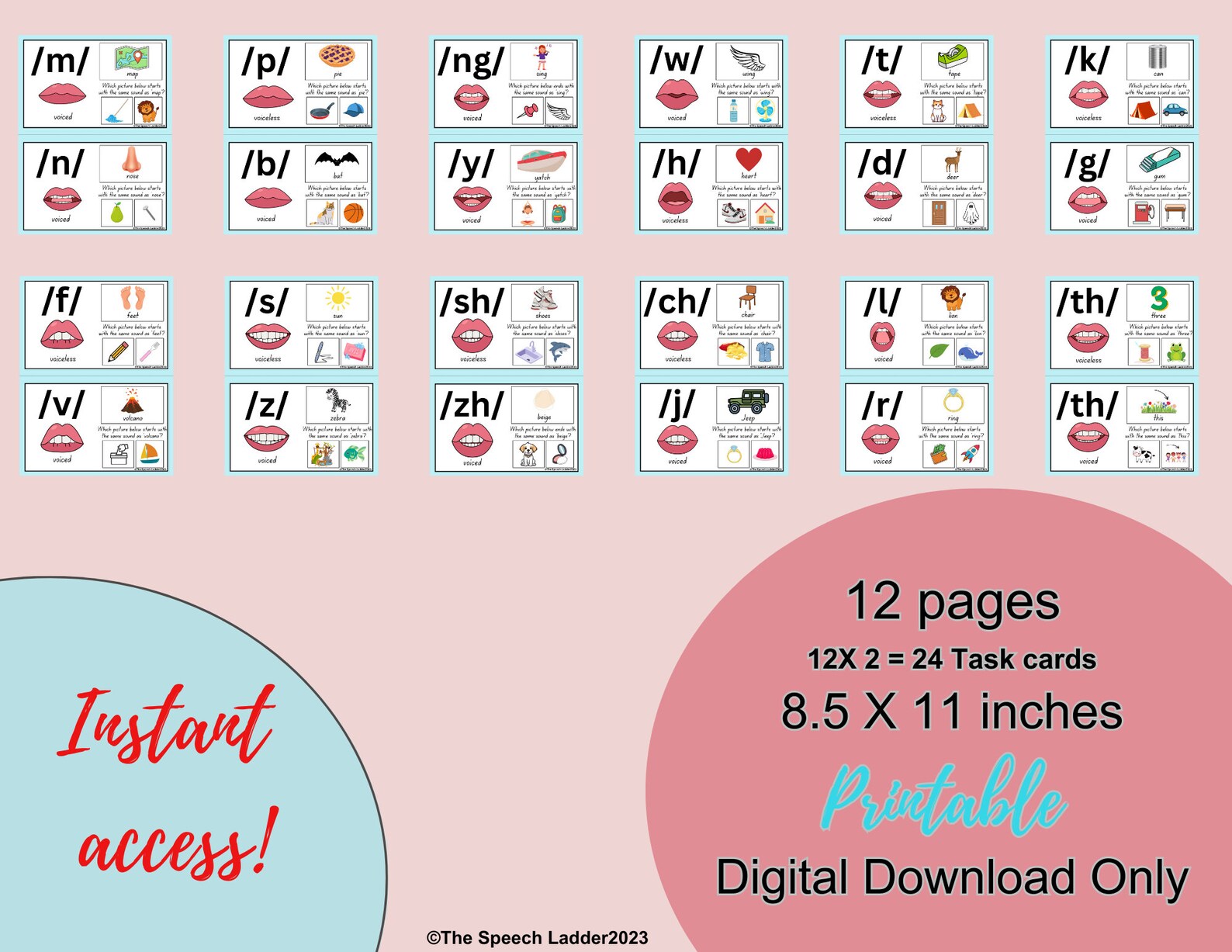Speech Sounds Task Cards, Speech Room Resource, Speech Therapy ...