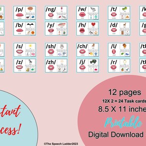 Speech Sounds Task Cards, Speech Room Resource, Speech Therapy ...