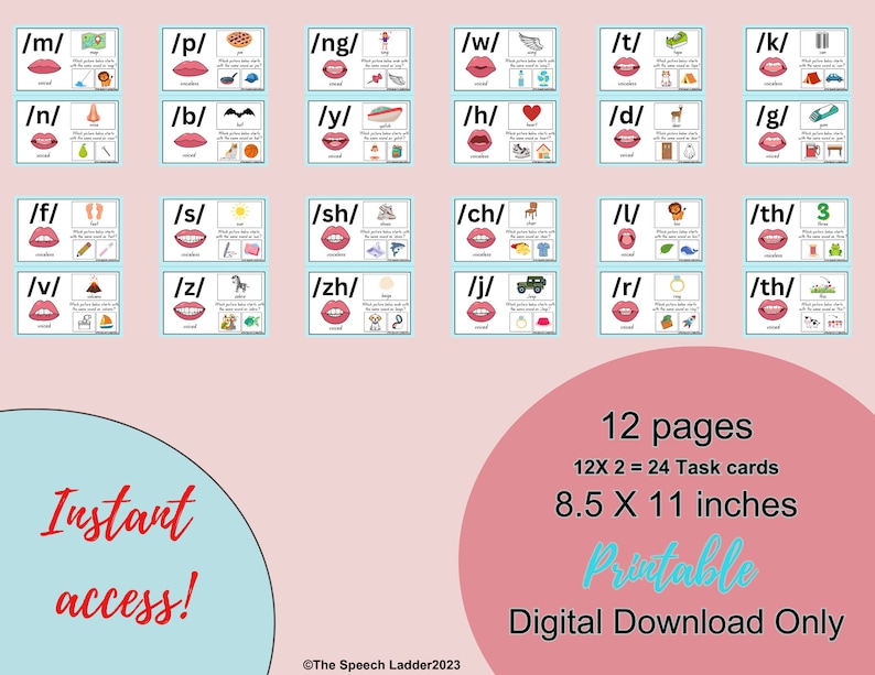 Speech Sounds Task Cards, Speech Room Resource, Speech Therapy ...