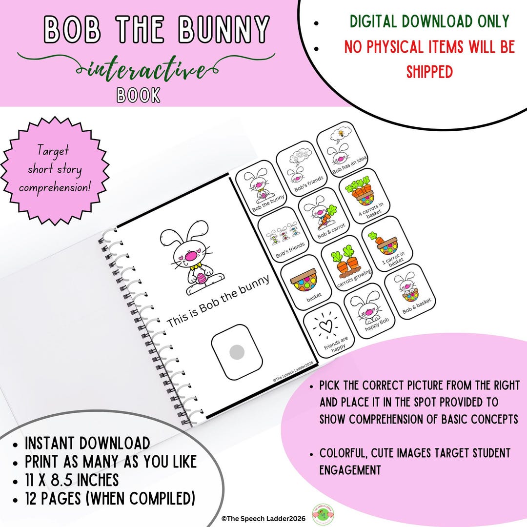 Adapted Book, Speech Therapy, AAC, Short-story Comprehension, Matching ...