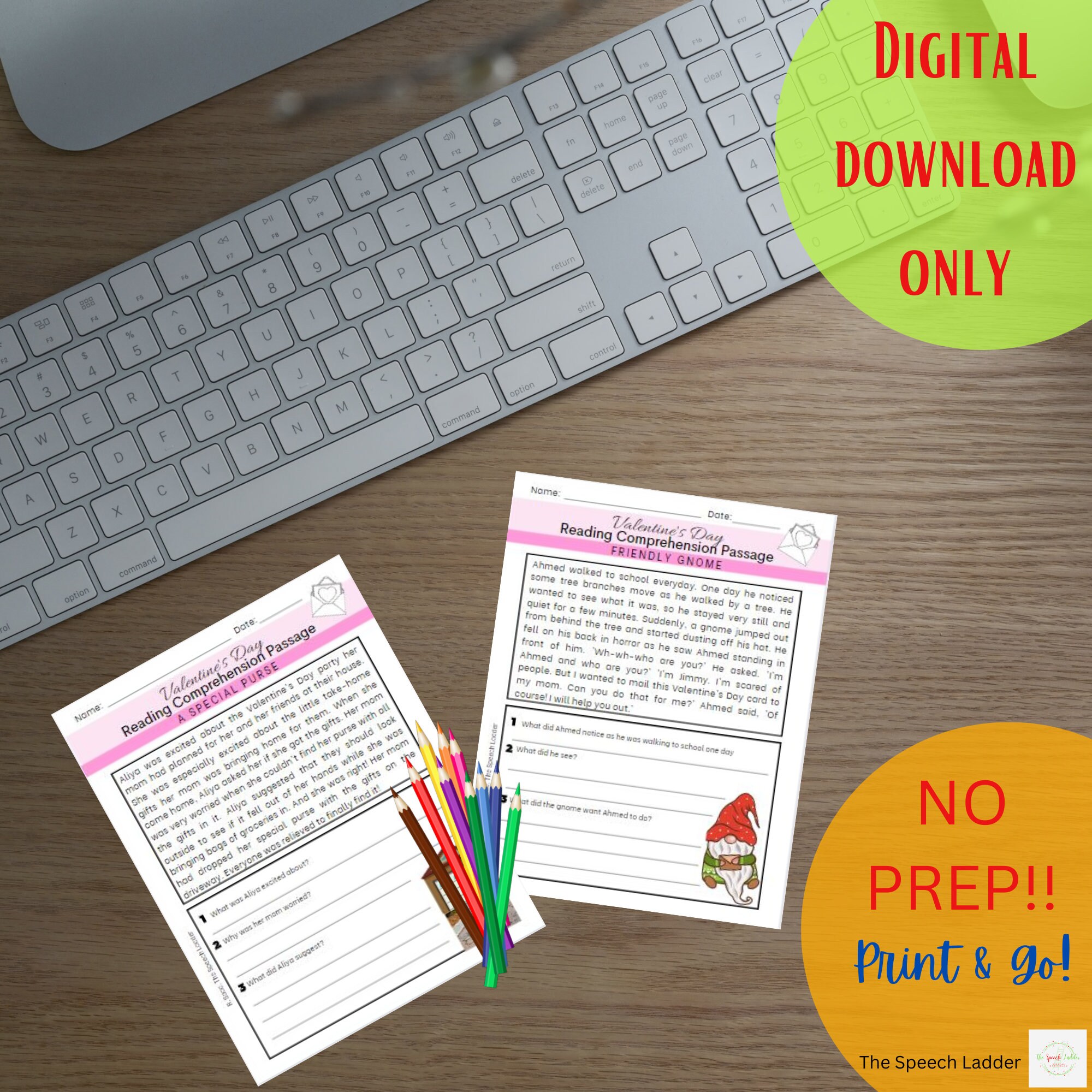Valentine's Day Reading Comprehension Passages, February Printable ...