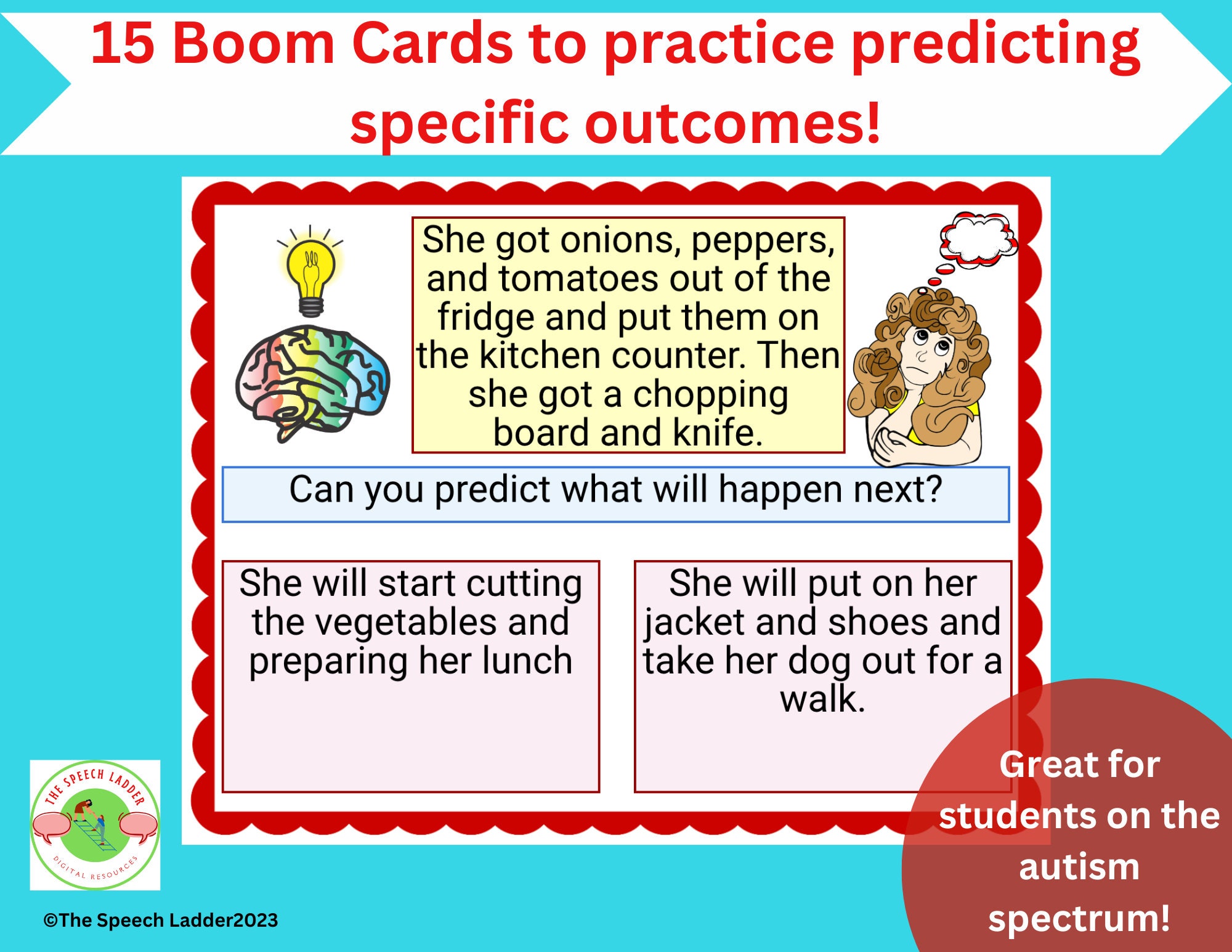 Predicting Specific Outcomes Boom Cards, Speechtherapy, Languagetherapy ...