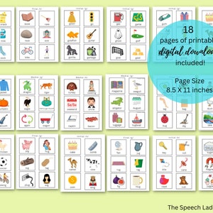 Speech Therapy /k/ & /g/ Articulation Cards, Digital Download - Etsy