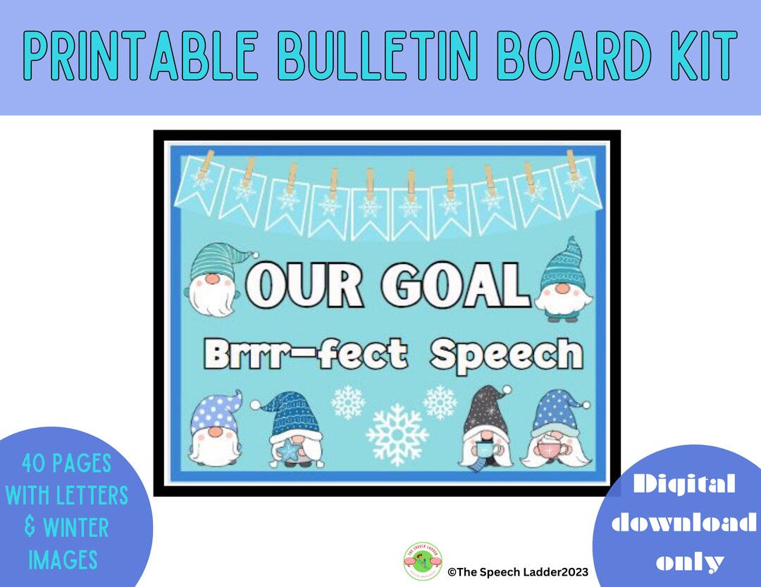 Speech Therapy Winter Decor Bulletin Board Kit, Speech and Language ...