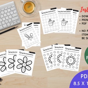 Spring Dot Articulation Worksheets, Speech Therapy, Articulation Drills ...