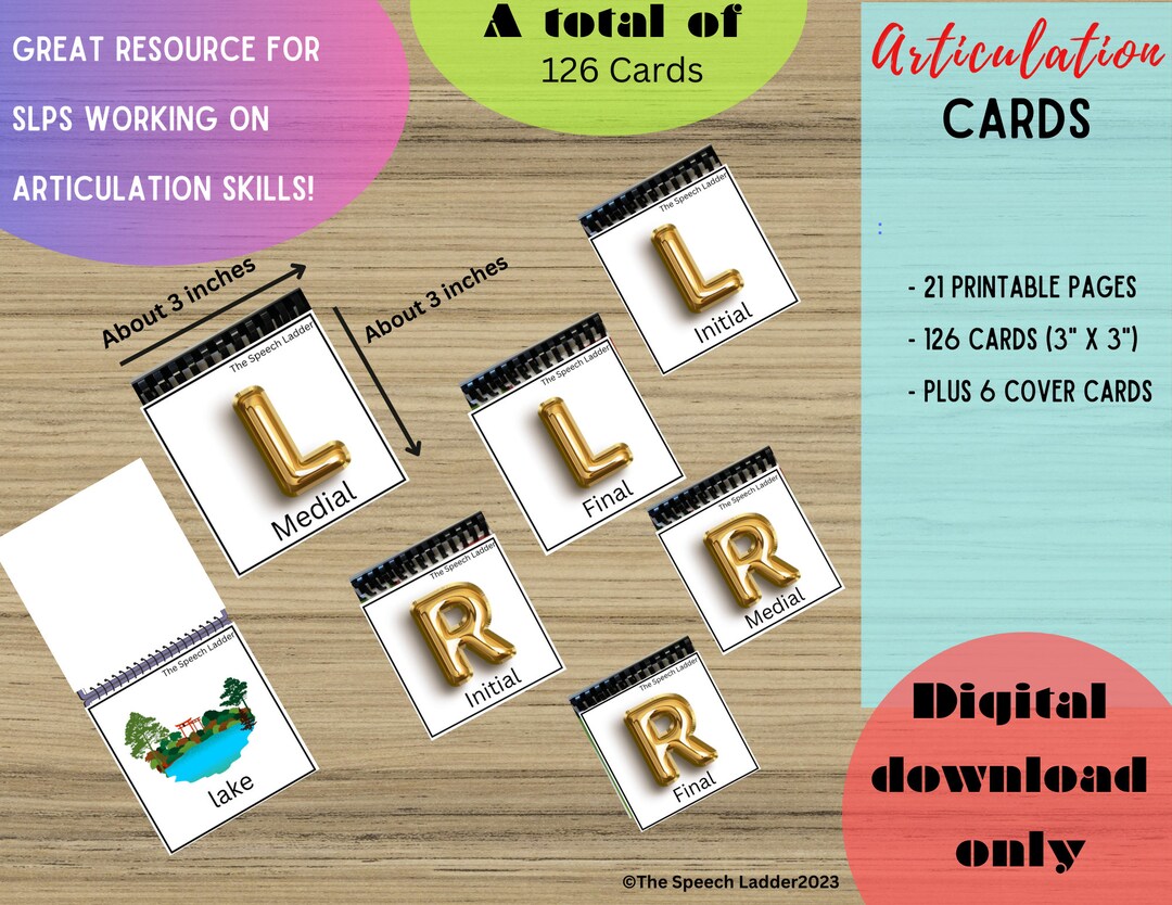 Speech Therapy /l/ & /r/ Articulation Cards, SLP Resource, Printable ...