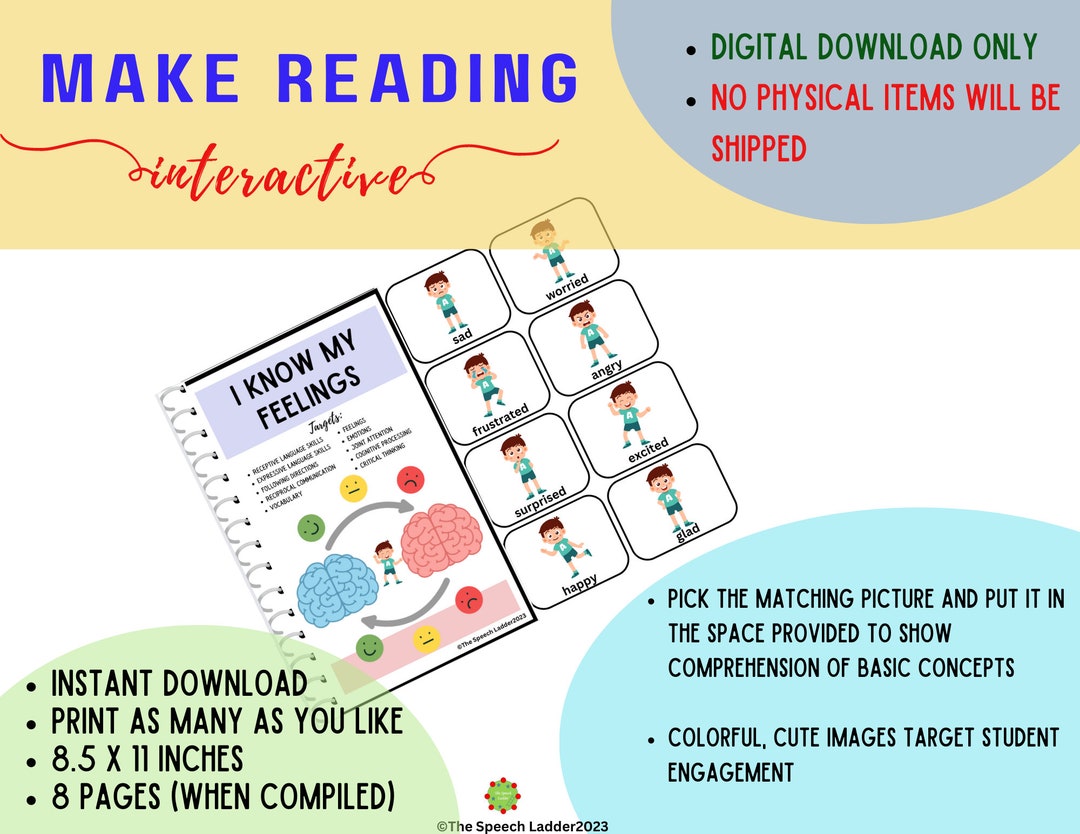 I Know My Feelings Interactive Book, Speech and Language Therapy ...