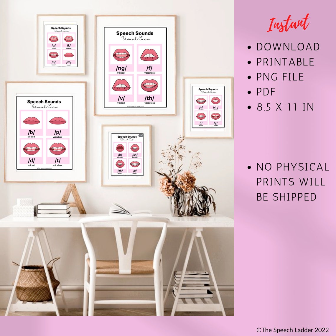 Speech Sounds Visual Cues Prints SPEECH Room Decor Speech Therapy ...