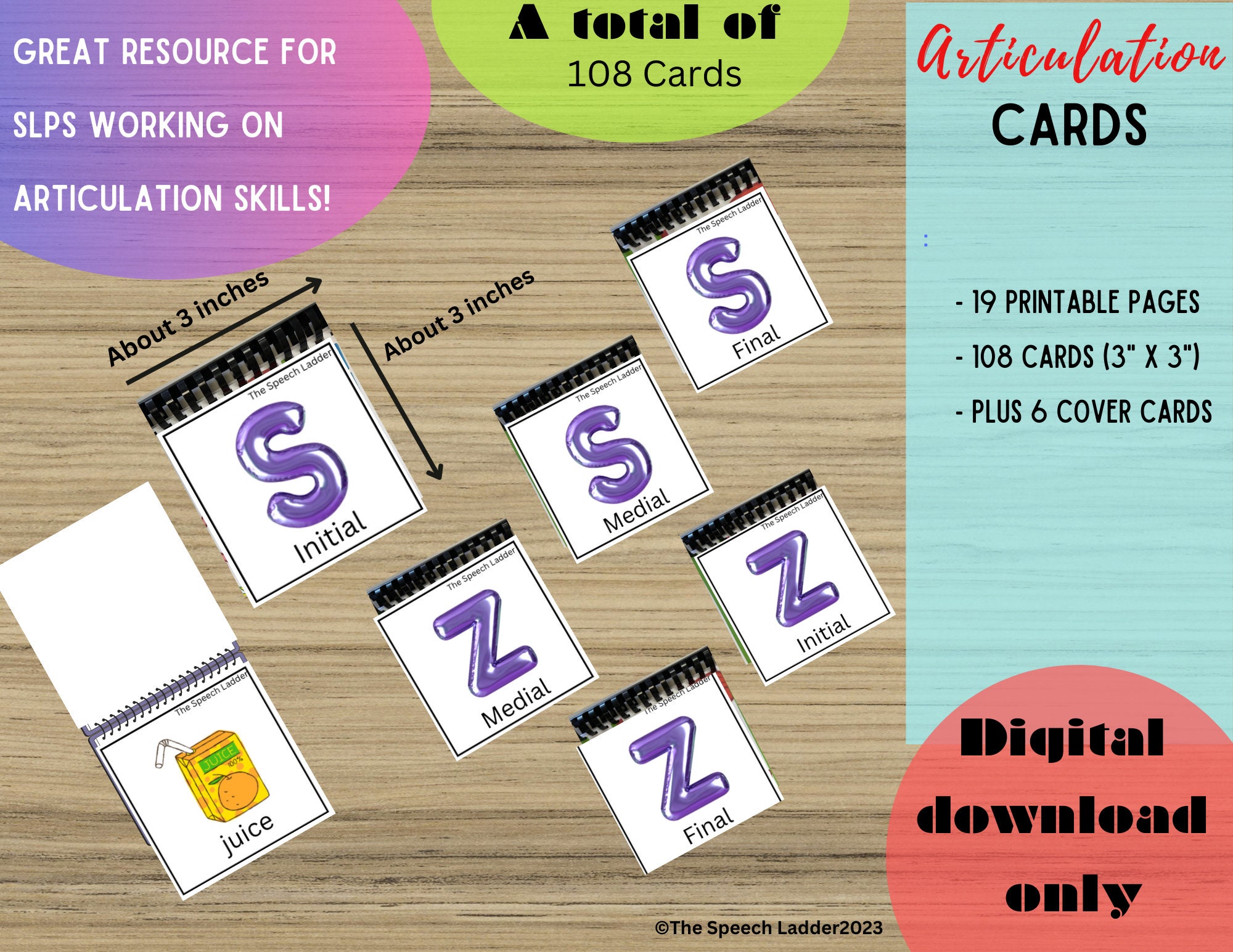 Speech Therapy /s/ & /z/ Articulation Cards, SLP Resource, Printable ...