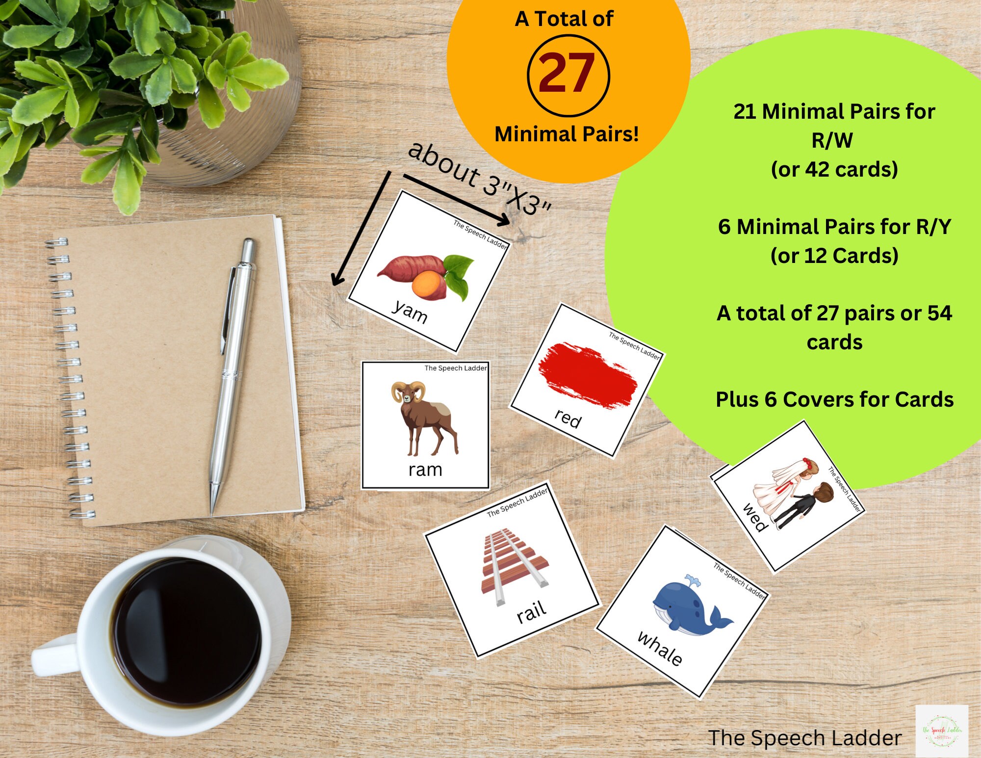 Minimal Pair Cards R/W & R/Y, Speech Therapy Printable Materials ...