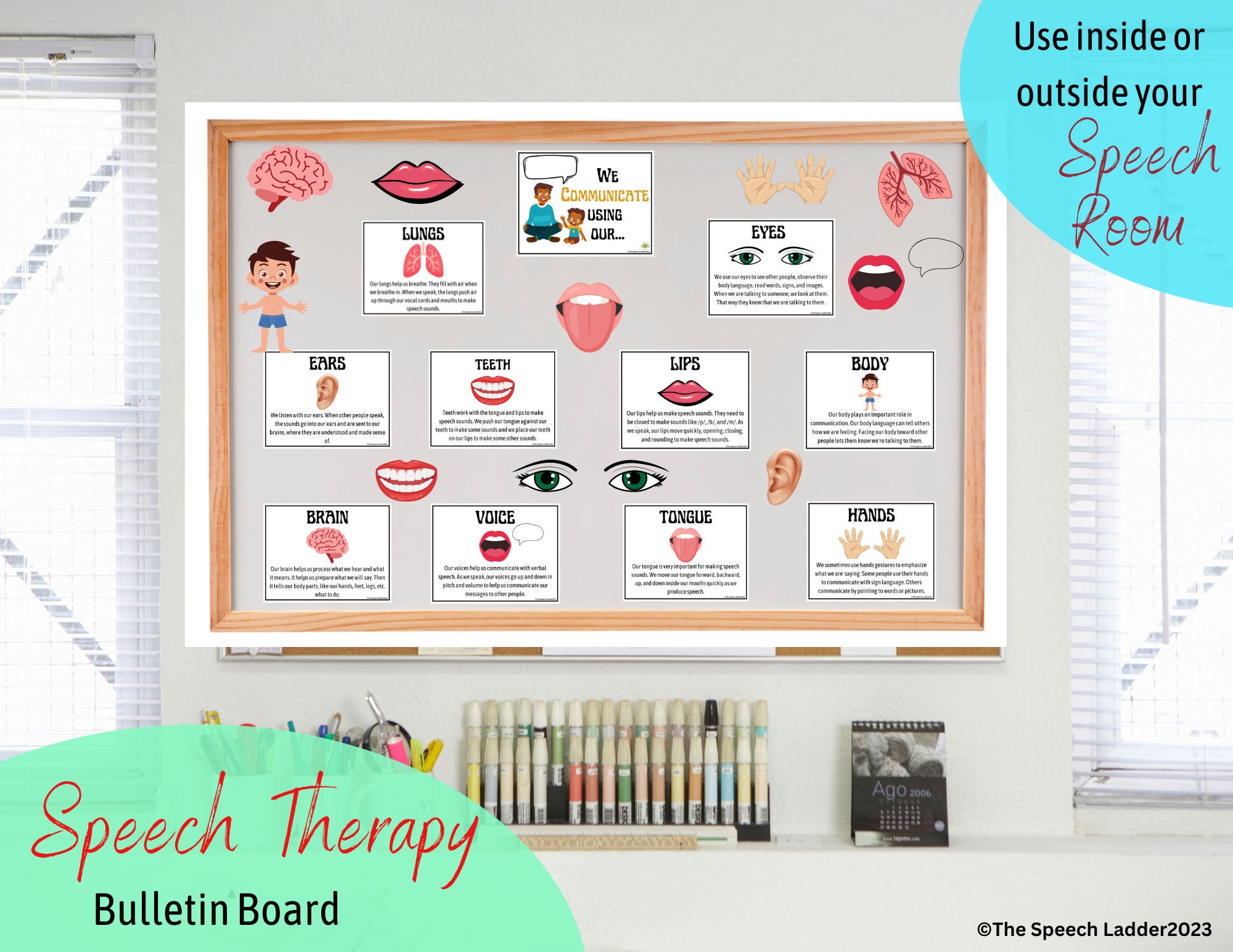 Speech Therapy Bulletin Board Kit, Speech Therapy Classroom, Door Decor ...