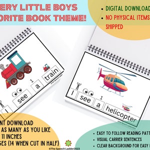 AAC Vehicles Book, Speech Therapy, Receptive Language, Expressive ...