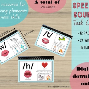 Speech Sounds Task Cards, Speech Room Resource, Speech Therapy ...