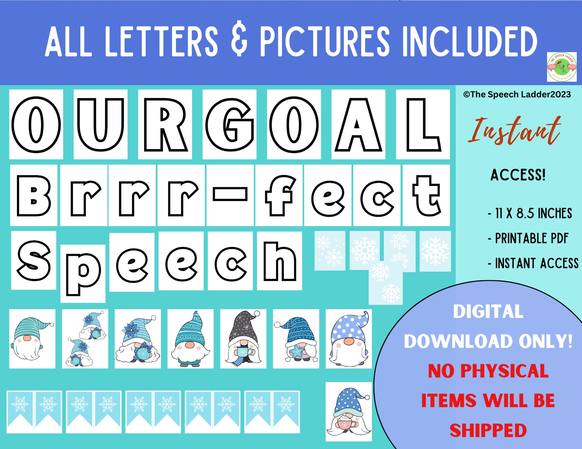 Speech Therapy Winter Decor Bulletin Board Kit, Speech and Language ...