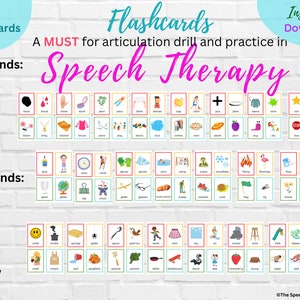 Speech Therapy Flashcards, Articulation Drill Cards, /s/ Blends, /l ...