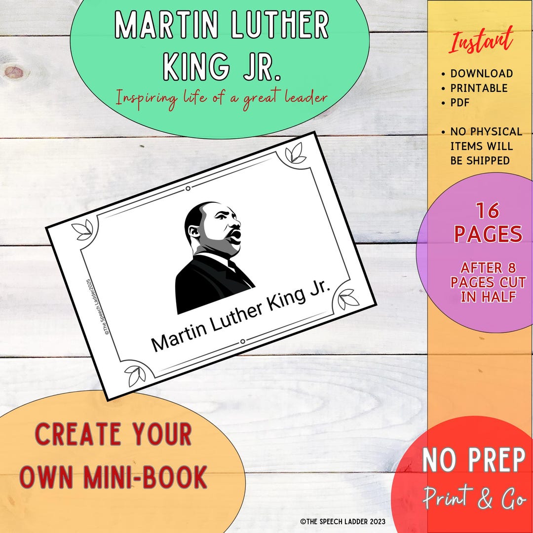 Martin Luther King Jr. Mini-book, Comprehension Questions, Downloadable ...