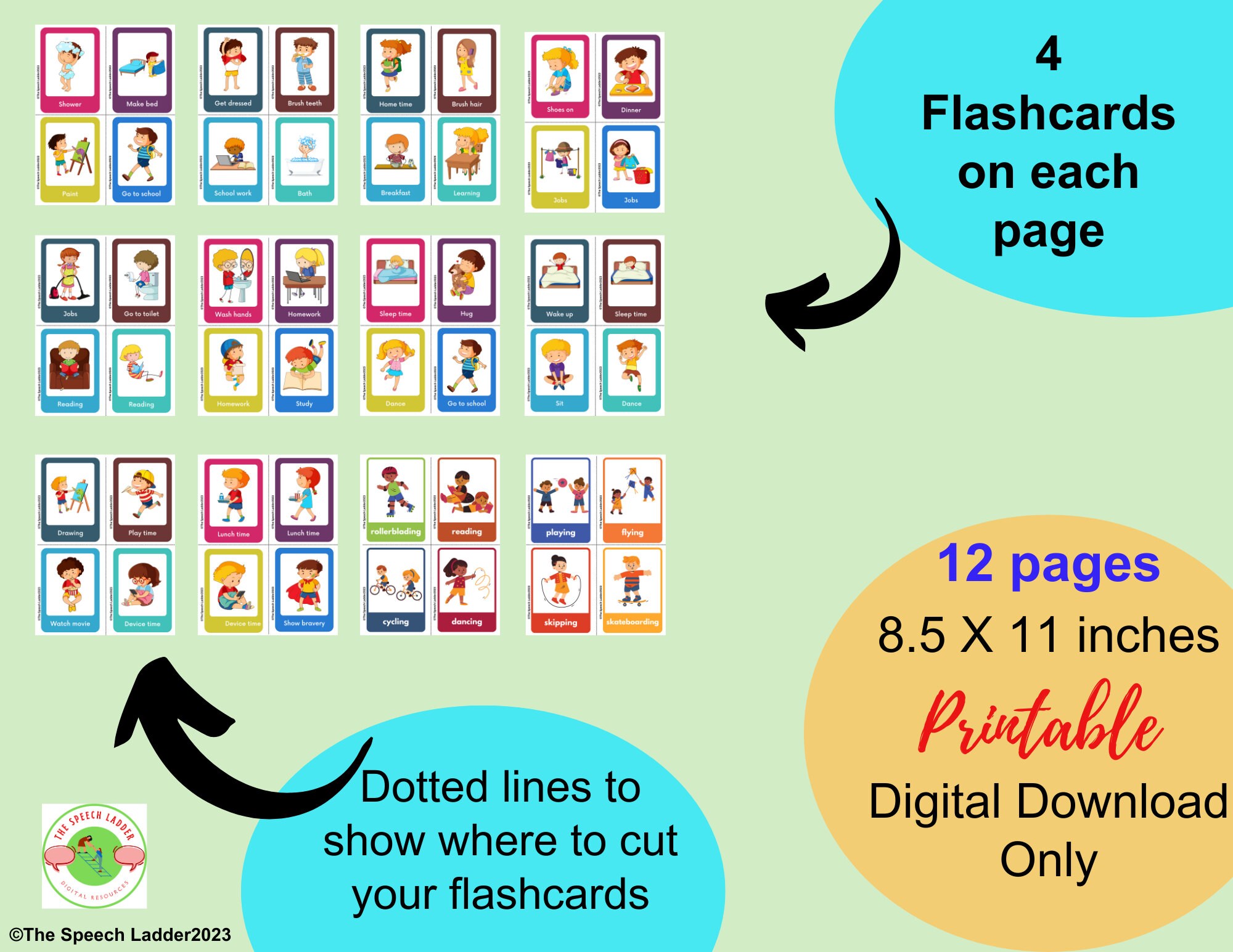 Visual Schedule Flashcards, AAC, Speech Therapy, Autism Resource ...