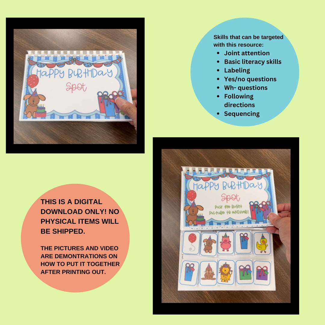 DIGITAL DOWNLOAD ONLY, Interactive Book for Speech Therapy, Speech ...