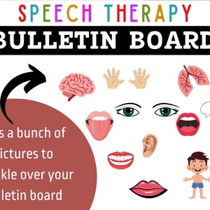 Speech Therapy Bulletin Board Kit, Speech Therapy Classroom, Door Decor ...