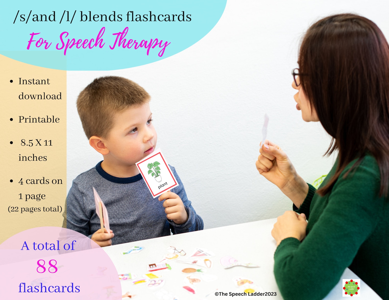Speech Therapy Flashcards, Articulation Drill Cards, /s/ Blends, /l ...