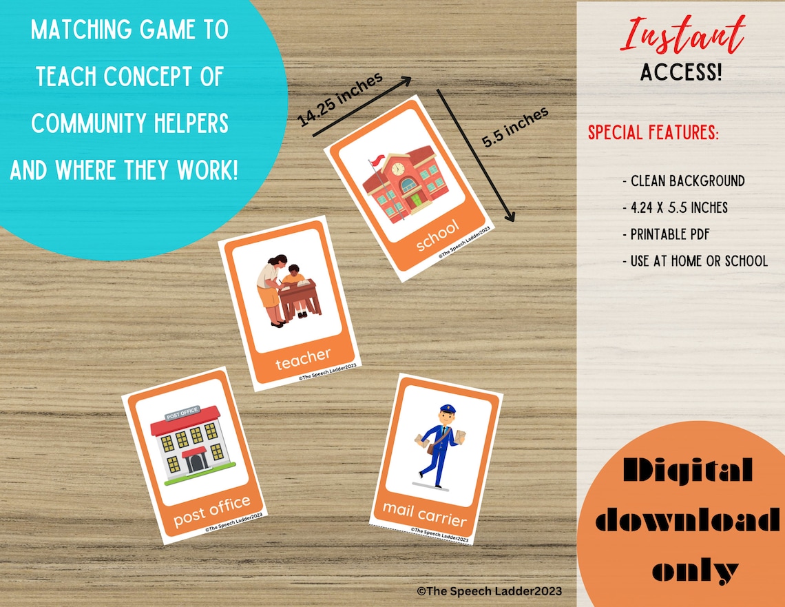 Community Helpers and Their Workplace Flashcards, Speech Therapy, ESL ...