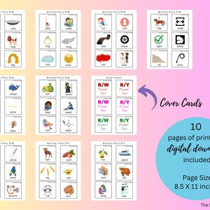 Minimal Pair Cards R/W & R/Y, Speech Therapy Printable Materials ...