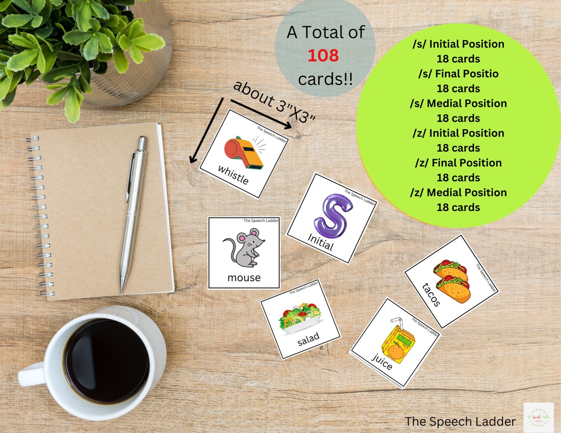 Speech Therapy /s/ & /z/ Articulation Cards, SLP Resource, Printable ...