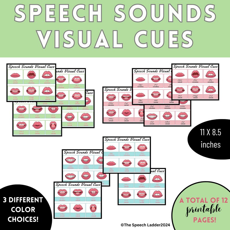Speech Sounds Visual Cues Prints SPEECH Room Decor Speech Therapy ...
