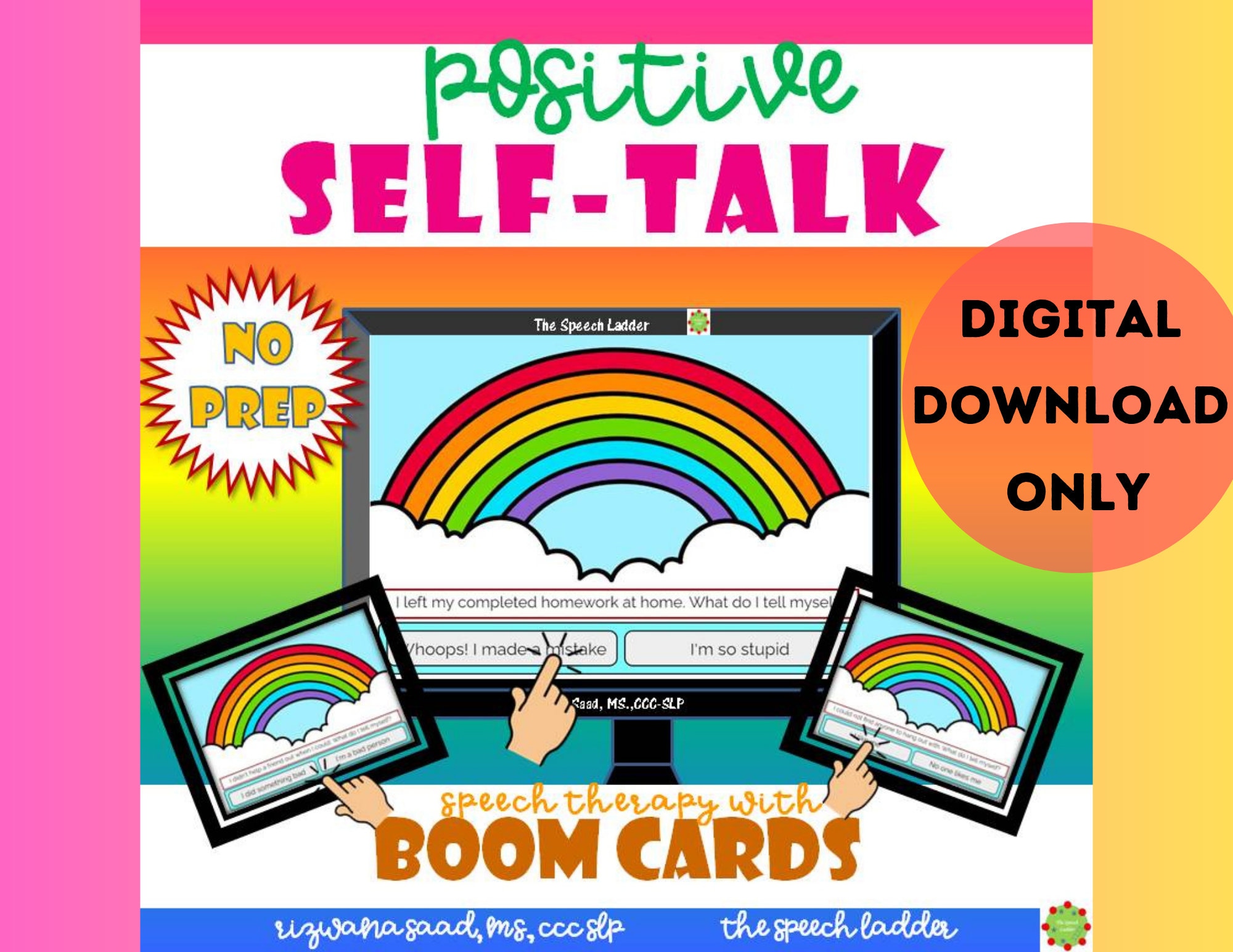 Positive Self-talk Boom Cards, Growth Mindset, Critical Thinking ...
