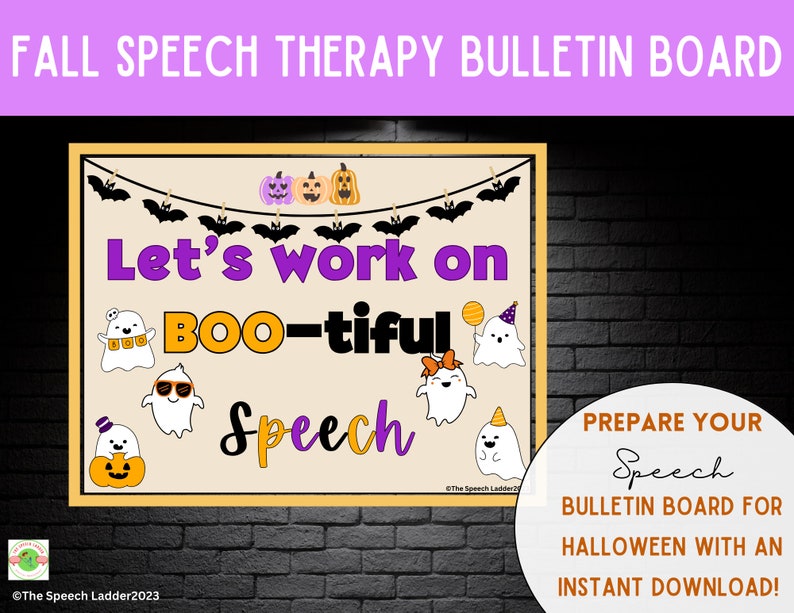 Speech Therapy Halloween Decor Bulletin Board Kit, Speech and Language ...