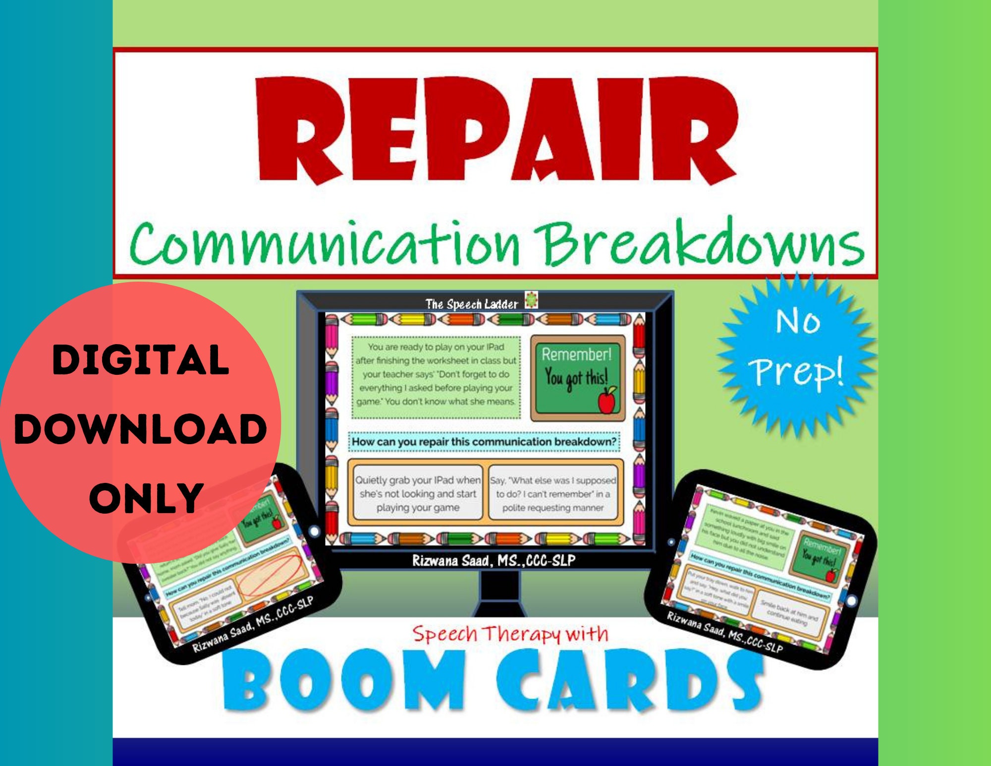 Repair Communication Breakdowns Boom Cards, Speech Therapy, Interactive ...