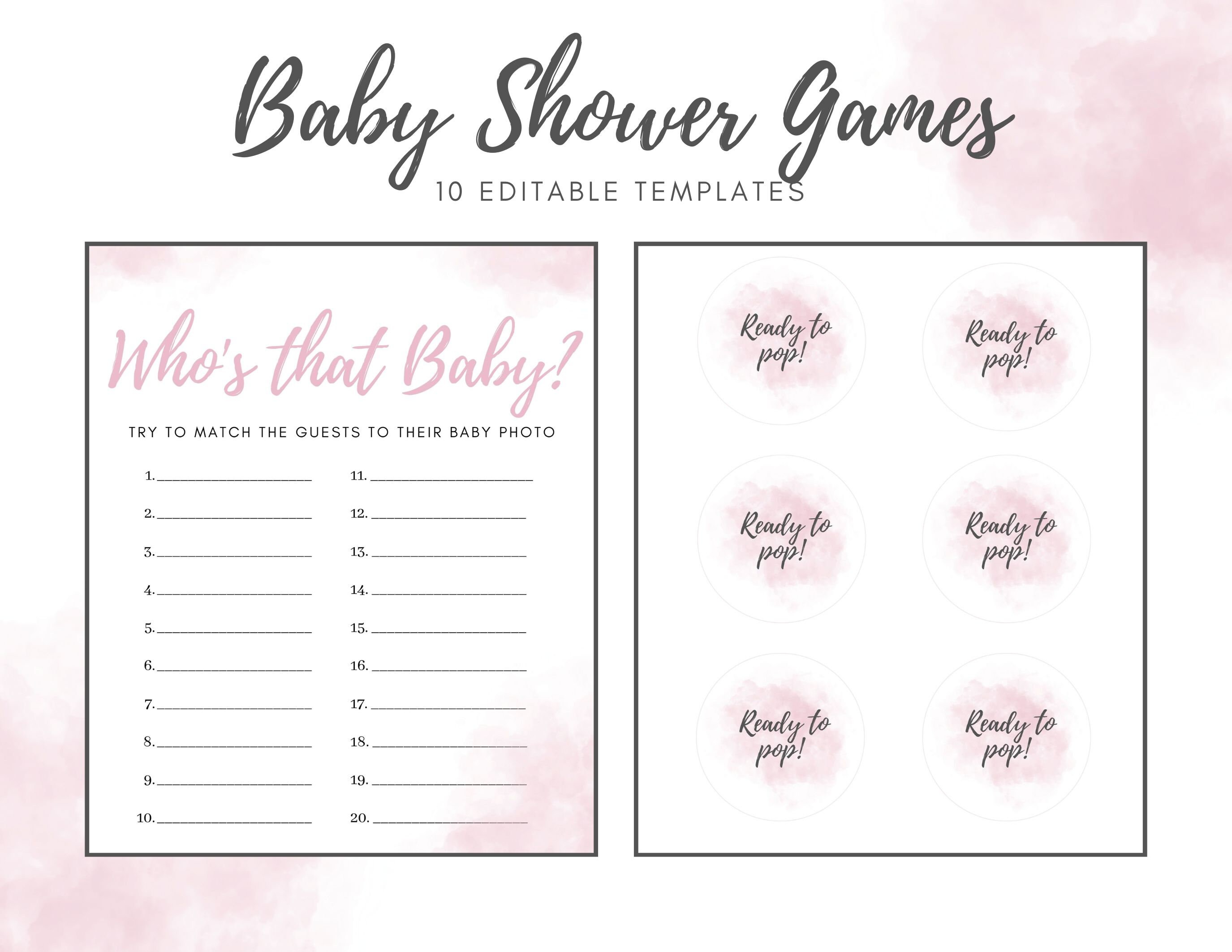 Printable Baby Shower Games. Funny Baby Shower Games. Baby Shower Games ...