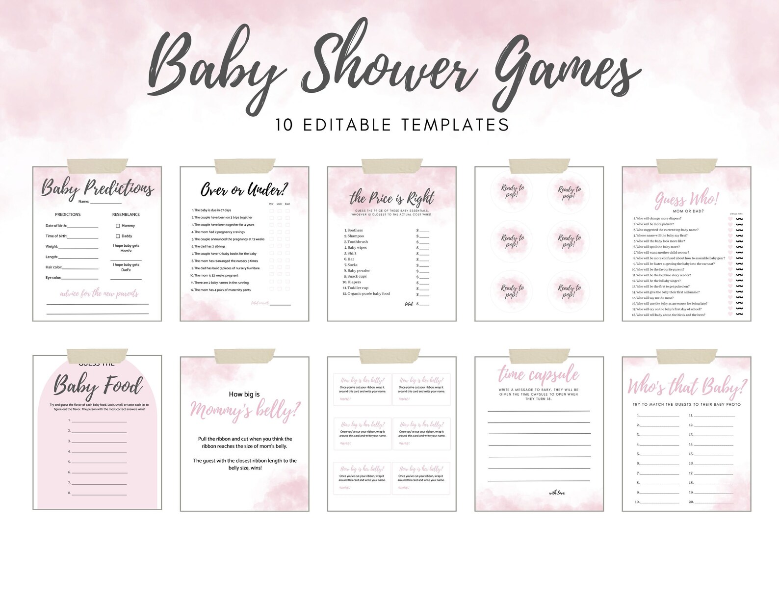 Printable Baby Shower Games. Funny Baby Shower Games. Baby Shower Games ...