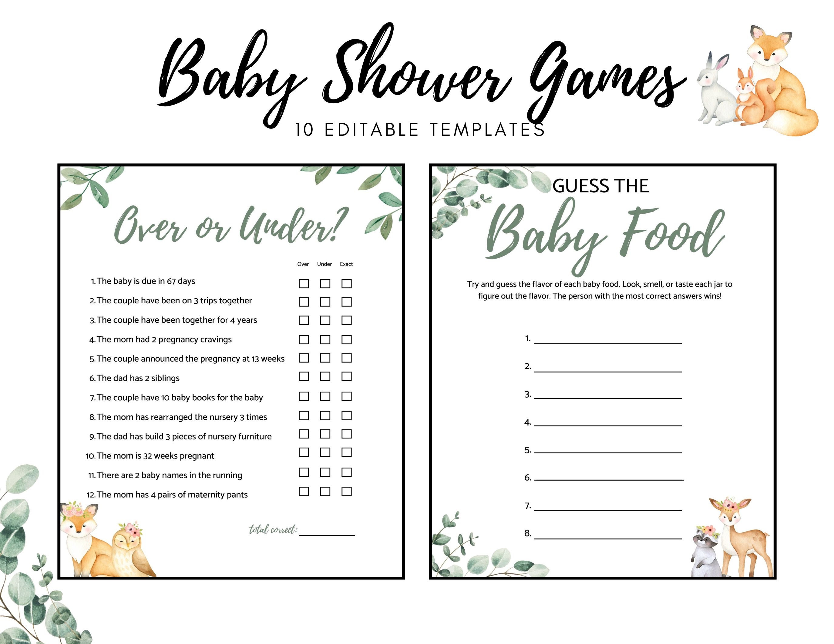 Printable Baby Shower Games. Funny Baby Shower Games. Baby Shower Games ...