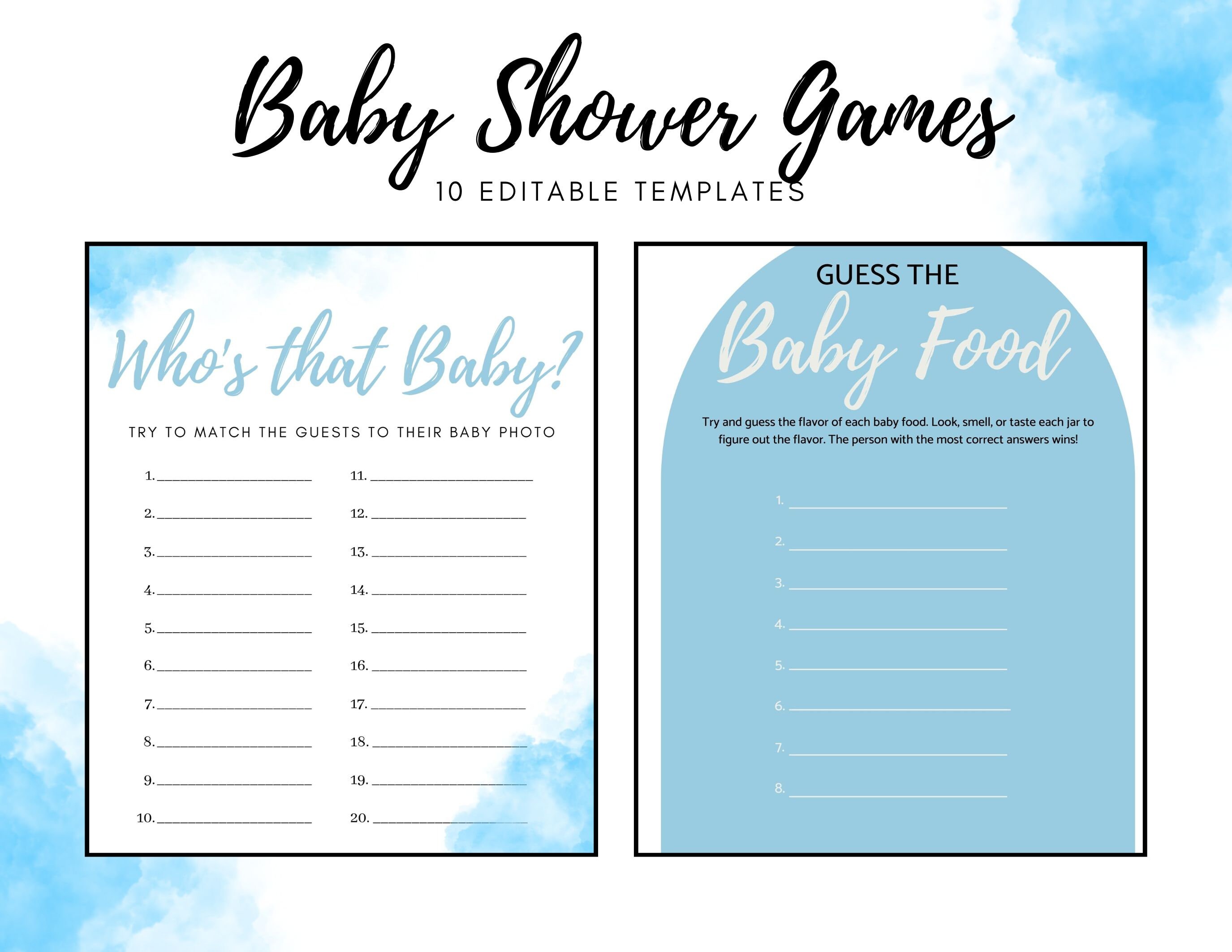 Printable Baby Shower Games. Funny Baby Shower Games. Baby Shower Games ...
