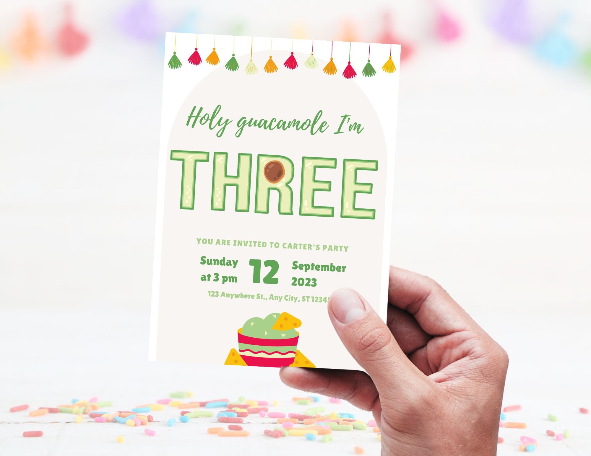 Holy Guacamole Birthday Party Invitation. Editable Birthday Invite ...