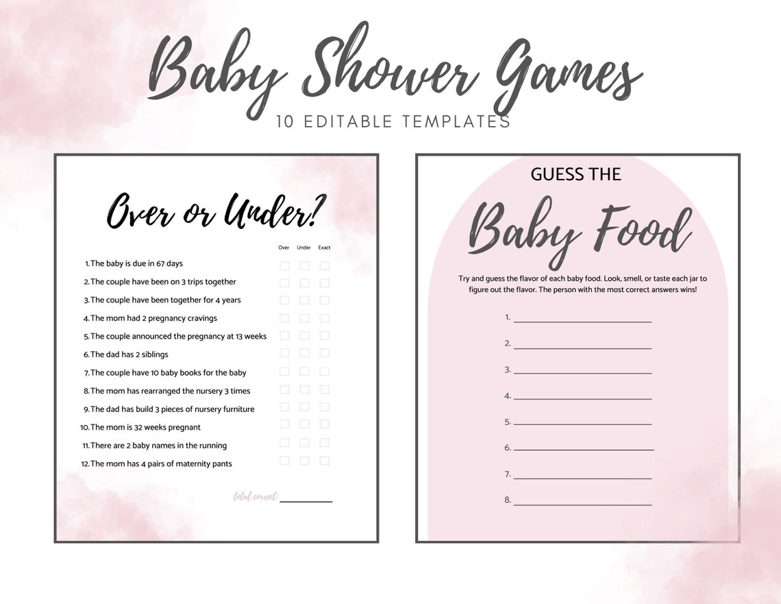Printable Baby Shower Games. Funny Baby Shower Games. Baby Shower Games ...