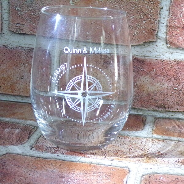 Compass Wine Glass - Etsy